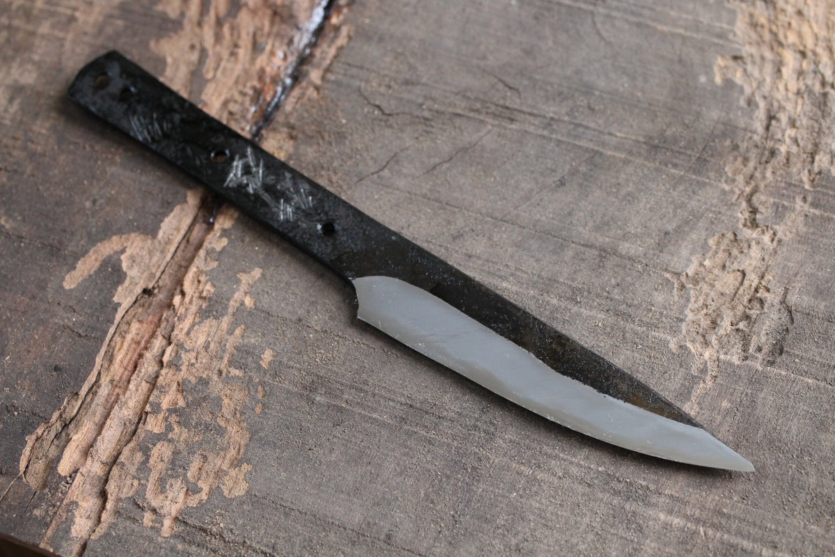 Shokei blank blade Kurouchi white 2 steel Hanmaru full tang Knife 105m ...