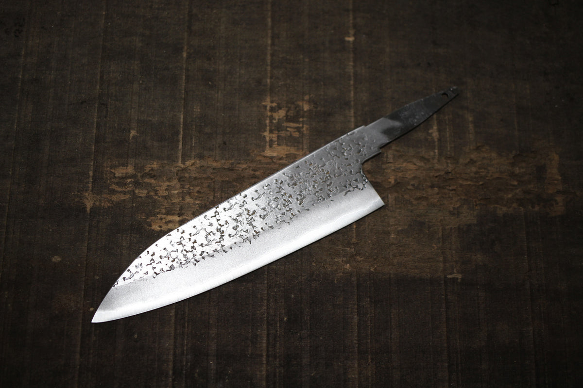 ibuki Aogami super blue steel strong hammered Santoku knife blank blad ...